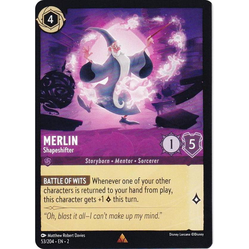ディズニー ロルカナ 53/204・EN・2 Merlin - Shapeshifter (R レア) Disney LORCANA Rise ...