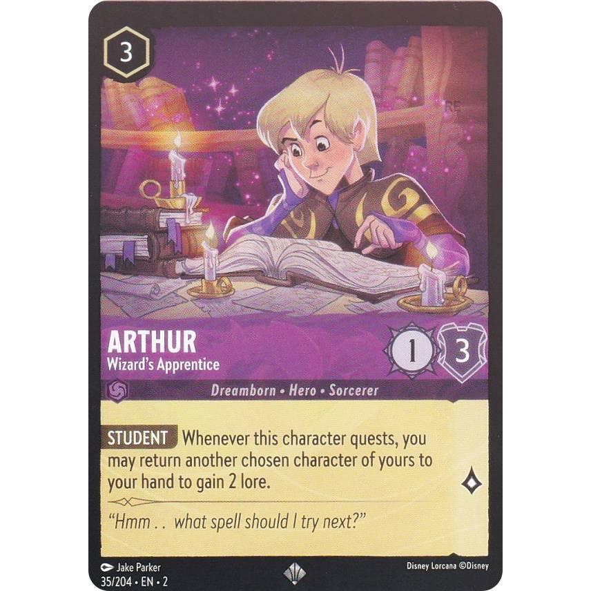 【FOIL】ディズニー ロルカナ 35/204・EN・2 Arthur - Wizard's Apprentice (SR スーパーレア) Disney LORCANA Rise Of The ...
