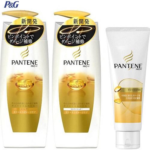 R916 P&G パンテーン エクストラダメージケア シャンプー480ml+コンディショナー480g+トリートメント70g お得なセット 新開発ピンポイントでダメージ補修 ...