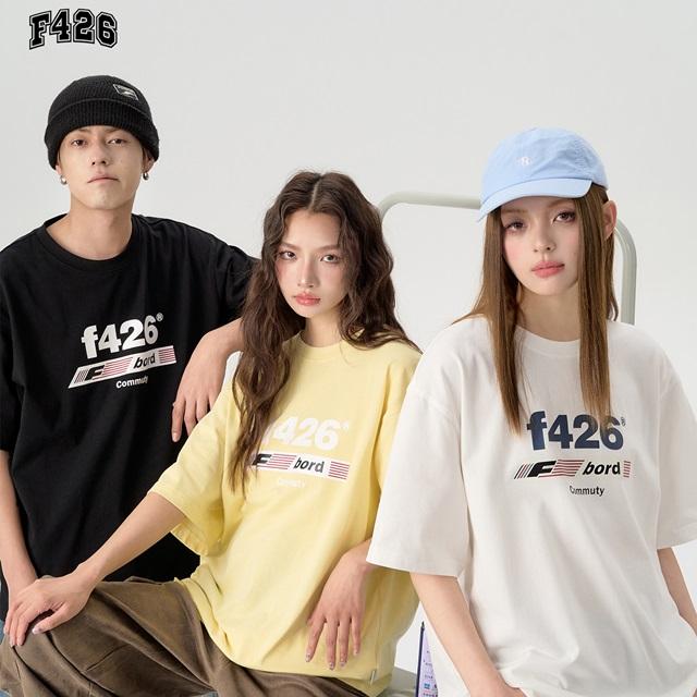 【F426/エフ426】tシャツ レディース 半袖 ゆったり ロゴtシャツ 黒 プリントtシャツ 大きいサイズ ラウンドネック ユニセックス Tシャツ : パーティードレス通販Leap ...