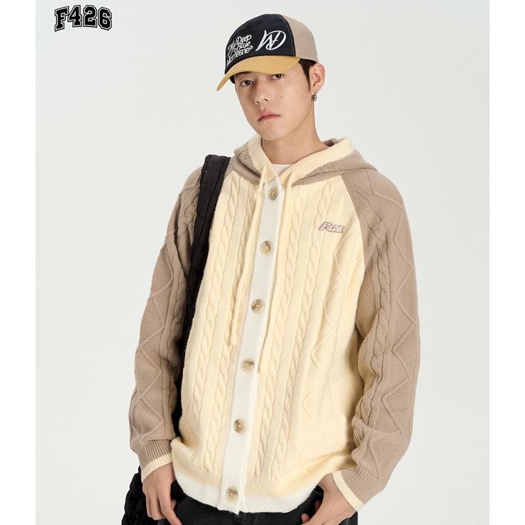 【F426/エフ426】フード付き カーディガン ニット セーター レディース 長袖 ゆったり ワンポイント アウター 春 秋 ユニセックス シンプル カジュアル : パーティードレス通販 ...