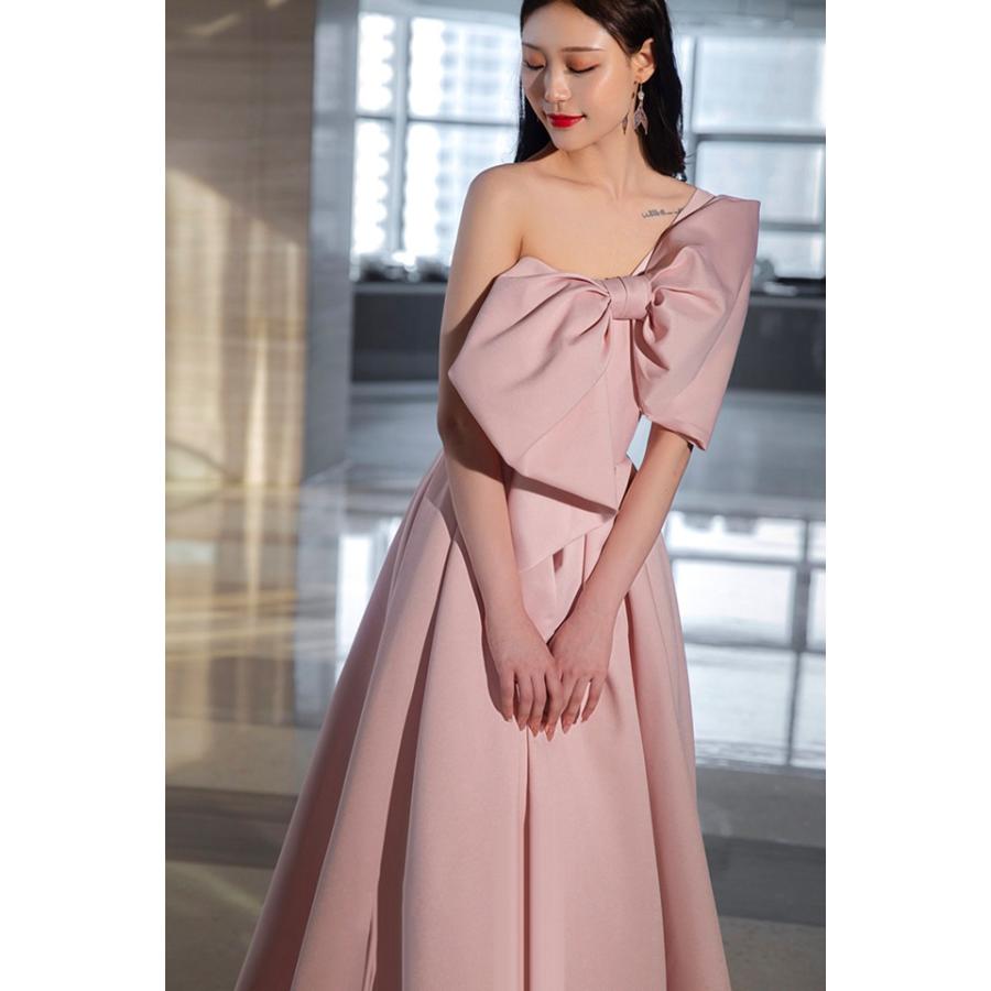 ウェディング カラードレス ウェディングドレス 大きいサイズ 3L 4L 小さいサイズ 演奏会 ロングドレス リボン ワンショルダー ウェディングドレス カラードレス : 1624s007 ...