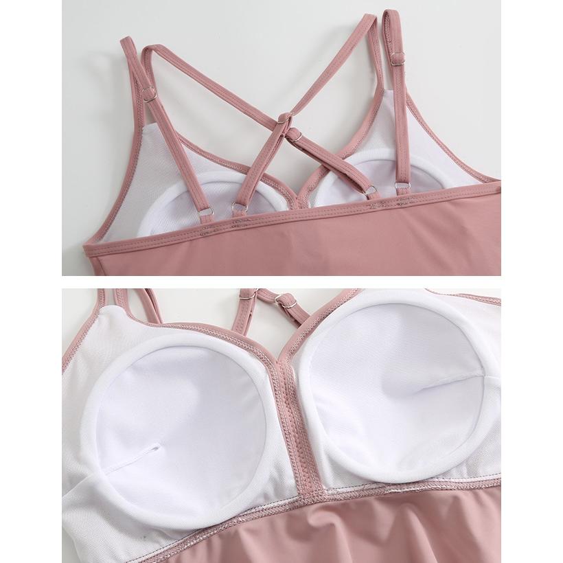 水着 3点セット レディース ビキニ 水着 セット 体型カバー かわいい 大きいサイズ 3L 4L 5L キャミソール スカート ワンピース 水着 ママ 半袖 露出控えめ :1824S032 ...