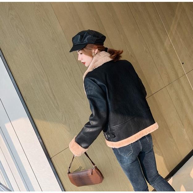 ムスタン ジャケット レディース アウター コート フェイクレザー