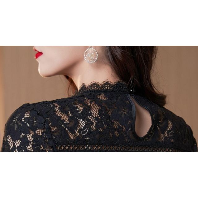 トップス レディース 夏 春 半袖 レース レースブラウス レース