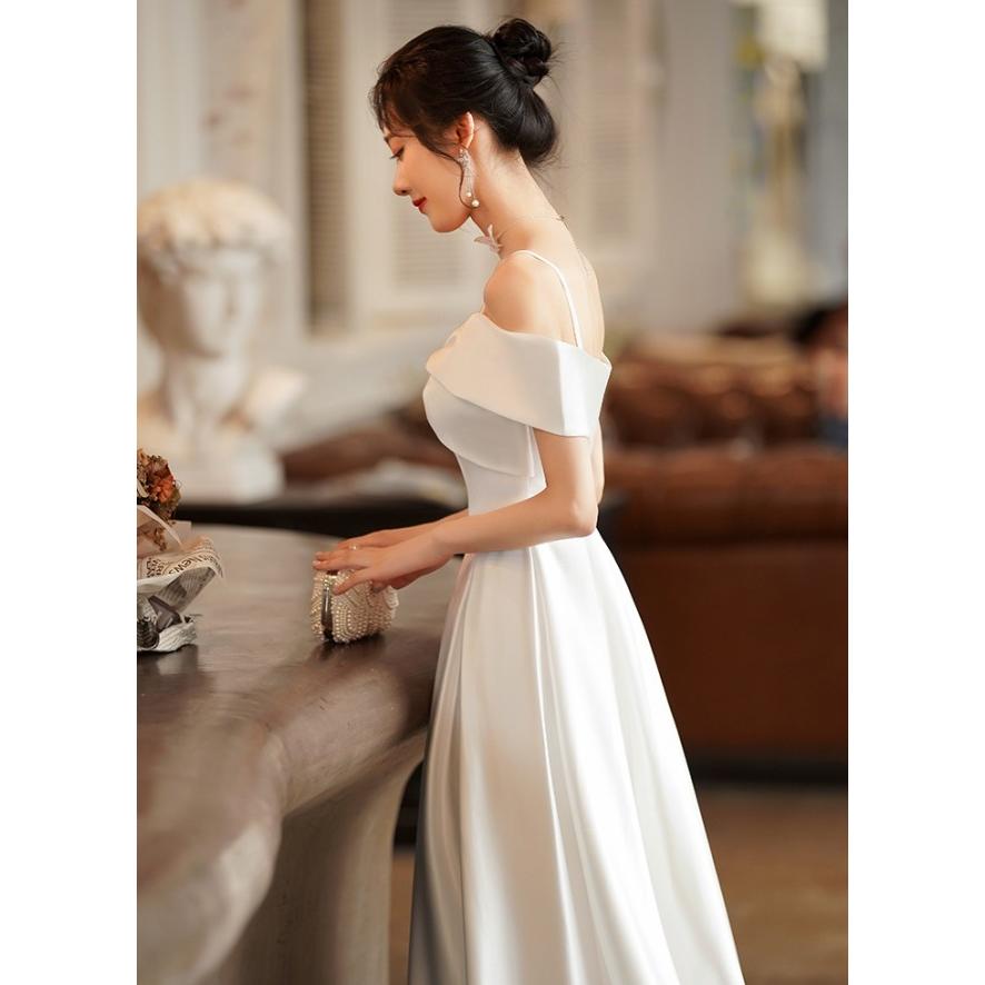 ウェディングドレス 二次会 花嫁ドレス オフショルダー ドレス ロング 大きいサイズ 3L 4L 白 ロングドレス Aライン フレア リボン シンプル : パーティードレス通販Leap ...