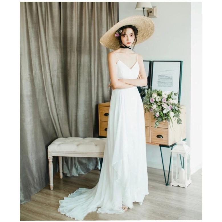 ウェディングドレス ドレス 白 ロングドレス スレンダーライン