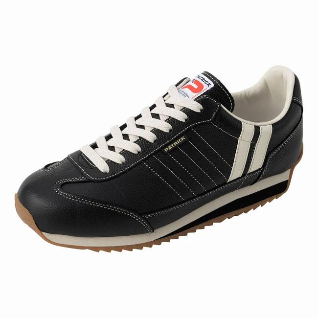 PATRICK パトリック MARATHON-L レザー BLK ブラック 2本ライン レザースニーカー 靴 シューズ ユニセックス 日本製 クーポン利用不可 98701 ( 正規取扱店 ...