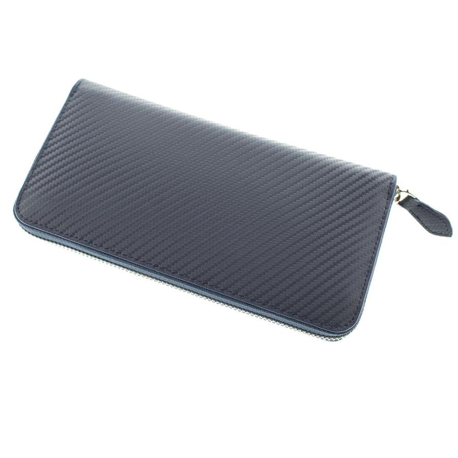 長財布 メンズ レディース ラウンドファスナー ブランド 本革 Gallery+ カーボン財布 カーボンレザー 本革 ラウンドジップ ...