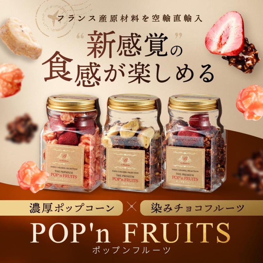 POP'n FRUITS ショコラ＆ストロベリー ボトル ジュエル [ポップコーン 67g + ストロベリー 3粒] : ル・ボヌール芦屋 - 通販 - Yahoo!ショッピング
