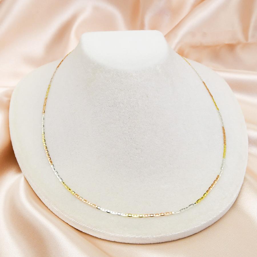 イタリア製 スリーカラー シルバー プレート チェーン ネックレス 45cm SV925 : ルコリエYahoo!店 - 通販 - Yahoo!ショッピング