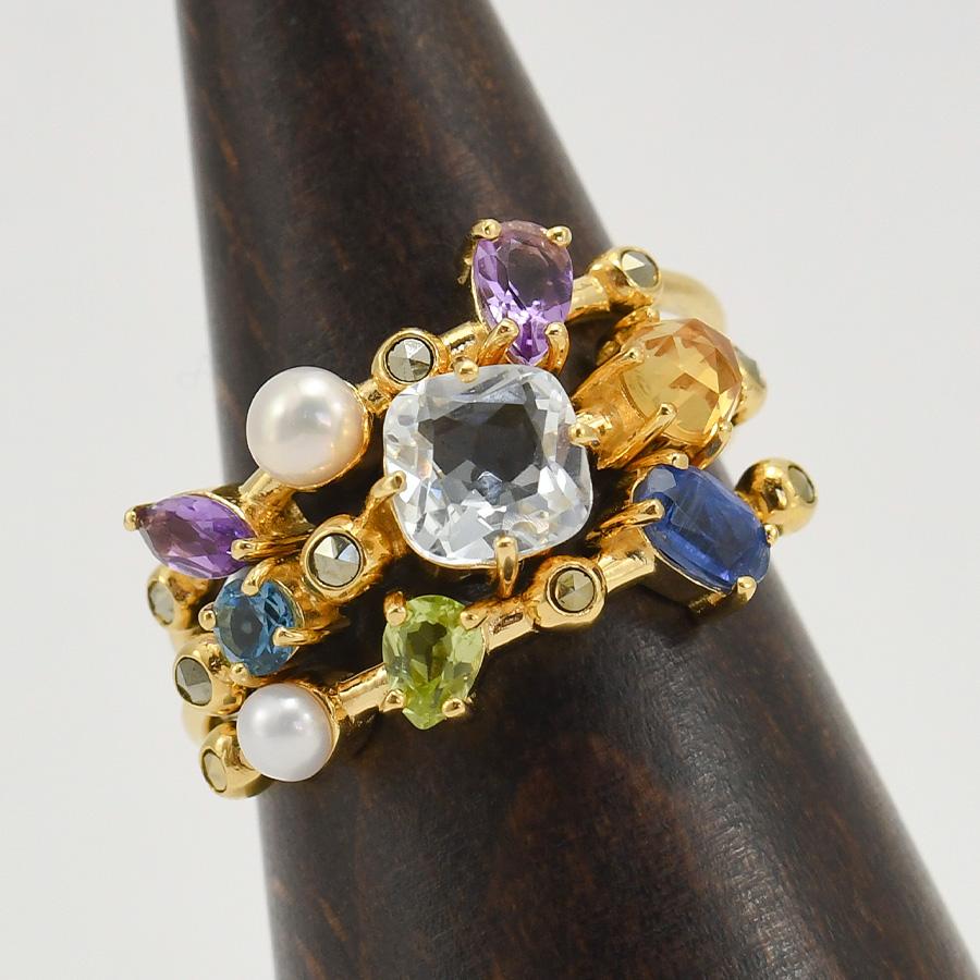 碌山 FATRAS Colors スタック リング 3本組 マルチカラーストーン RP 802R0098-GP : ルコリエYahoo!店 ...