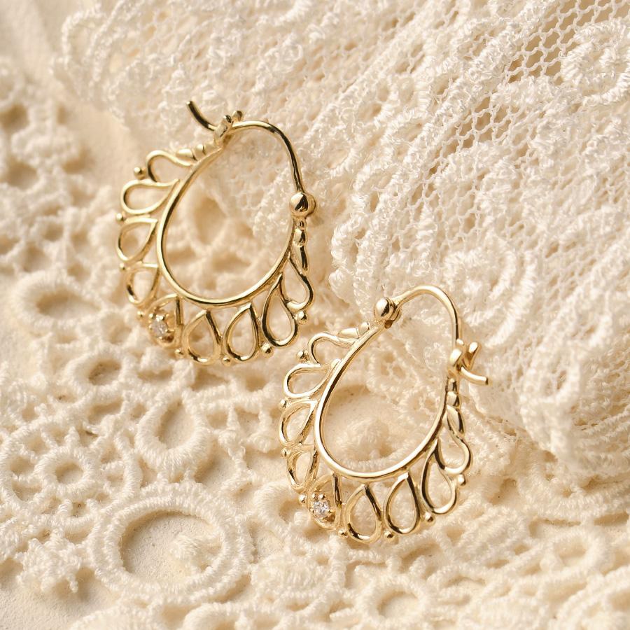 碌山 K10YG フープ ダイヤモンド ピアス 109E0215-GW : ルコリエYahoo!店 - 通販 - Yahoo!ショッピング