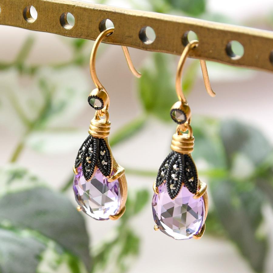 碌山 FATRAS ファトラ botanical ピアス イヤリング ピンクアメジスト RP 802E0072-PAM-GP 802E0046 ...