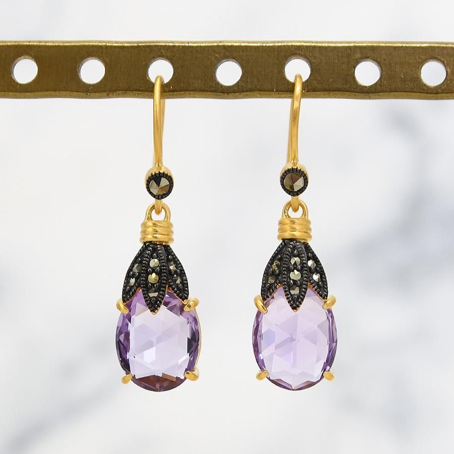 碌山 FATRAS ファトラ botanical ピアス イヤリング ピンクアメジスト RP 802E0072-PAM-GP 802E0046 ...