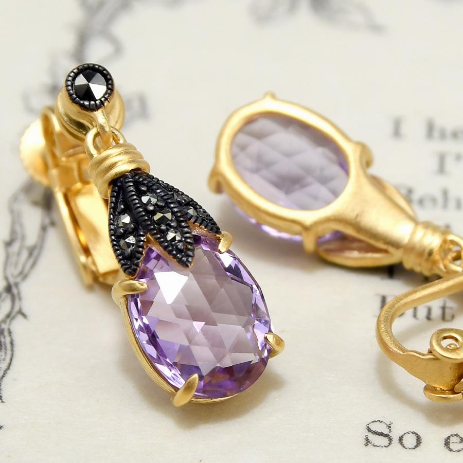 碌山 FATRAS ファトラ botanical ピアス イヤリング ピンクアメジスト RP 802E0072-PAM-GP 802E0046 ...