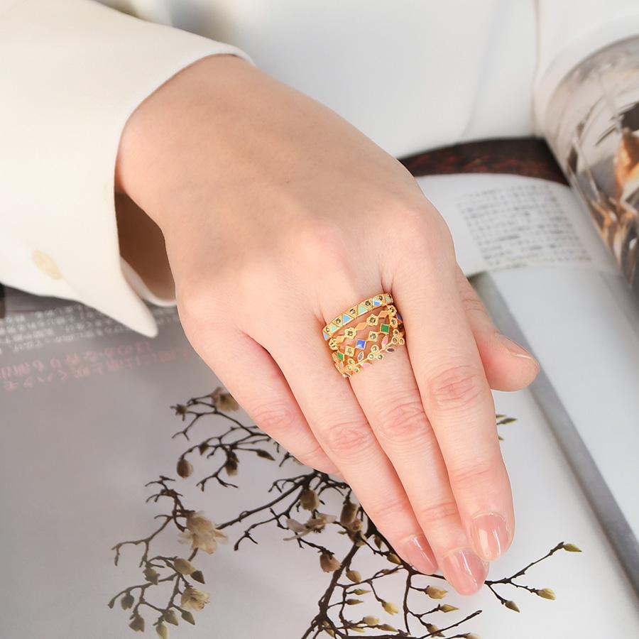 碌山 FATRAS ファトラ Mosaique スタック リング 4本組 RP 802R0066-GP : 10003272 : ルコリエ ...