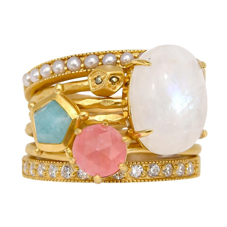 碌山 FATRAS ファトラ 甘やかされた子供たち スタックリング 6本組 RP 802R0022-GP-TY : ルコリエYahoo!店 ...