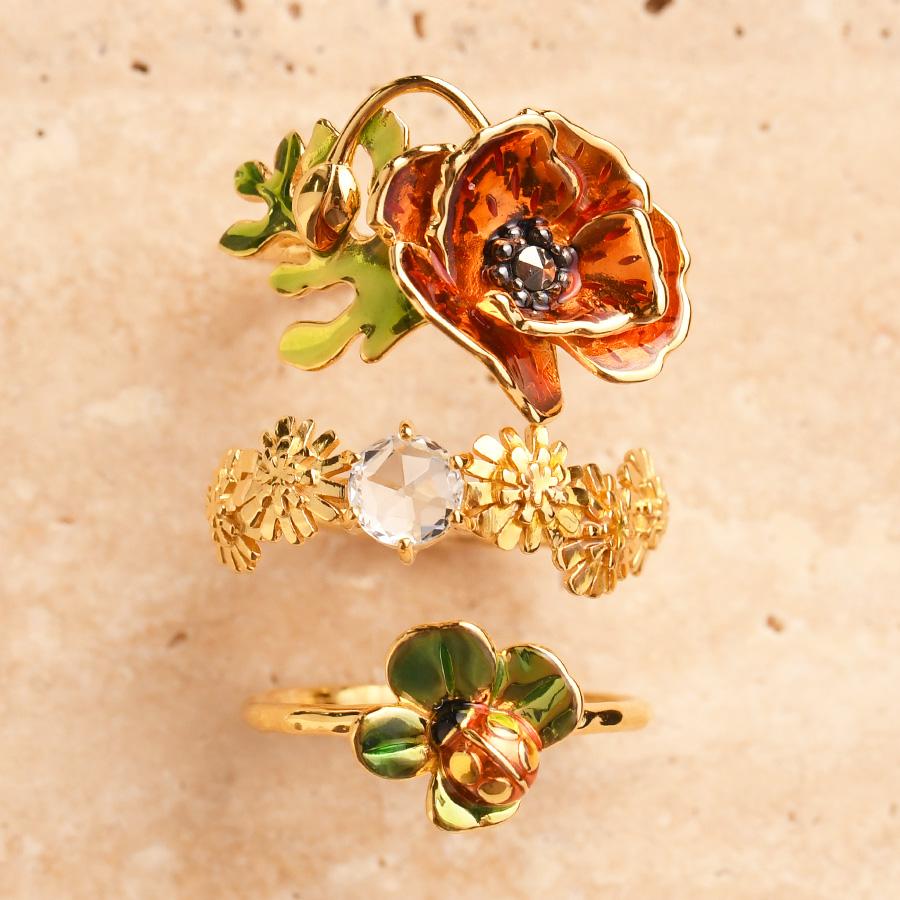 碌山 FATRAS ファトラ Lady Bug スタック リング 3本組 RP 802R0097-GP : ルコリエYahoo!店 - 通販 ...