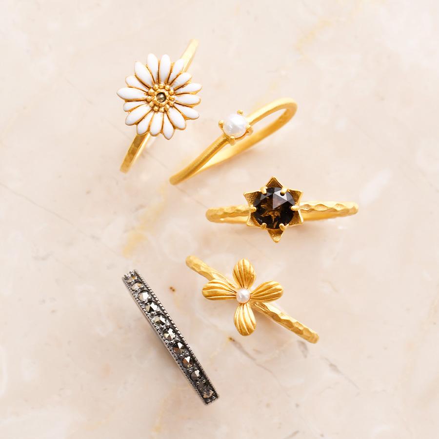 碌山 FATRAS ファトラ 女の子って何で出来てる？ スタックリング 5本組 RP 802R0024-GP : ルコリエYahoo!店 ...