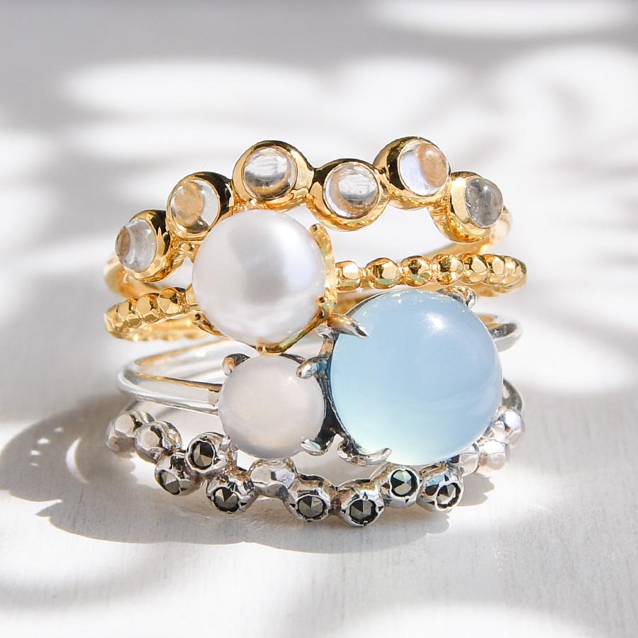 碌山 FATRAS ファトラ Bubbles スタック リング 4本組 RP 802R0068-GP : ルコリエYahoo!店 - 通販 ...