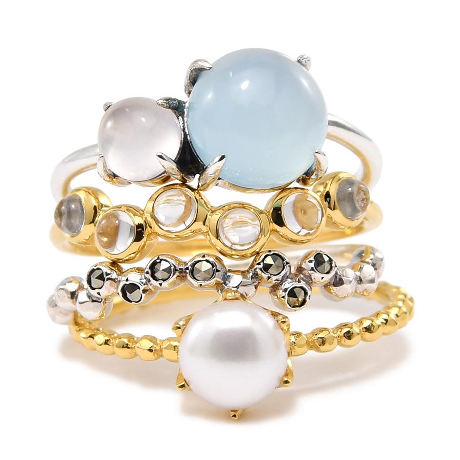 碌山 FATRAS ファトラ Bubbles スタック リング 4本組 RP 802R0068-GP : ルコリエYahoo!店 - 通販 ...