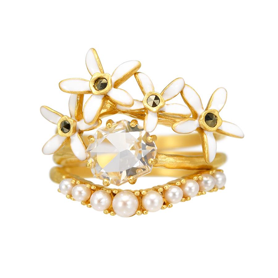 碌山 FATRAS ファトラ Fleurs de Vaniles ヴァニラ スタック リング 3本組 RP 802R0069-GP : ルコ ...