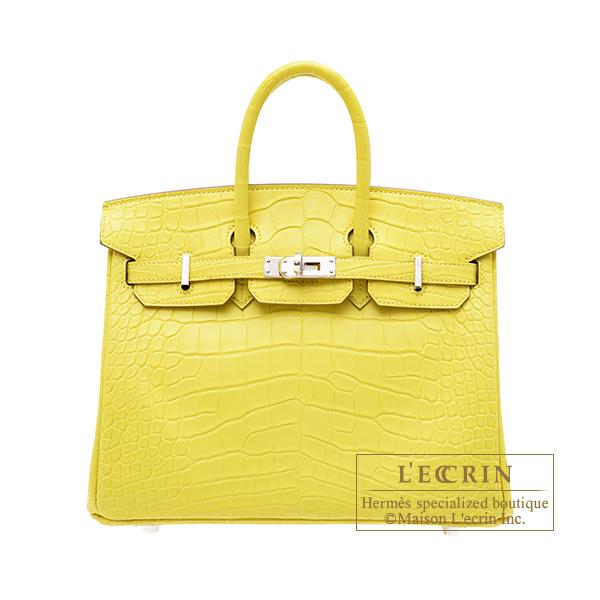Birkin エルメス バーキン25 ライム クロコダイル アリゲーターマット シルバー金具 : エルメス専門店 西麻布レクラン - 通販 ...