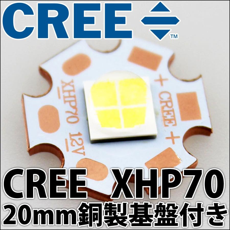 CREE社製 30W 12V XLamp XHP70 20mmスター型銅製ヒートシンク基板付 ハイパワーLED 白色 電球色 白 ホワイト LEDライト LED電球、LEDシーリングライトに ...