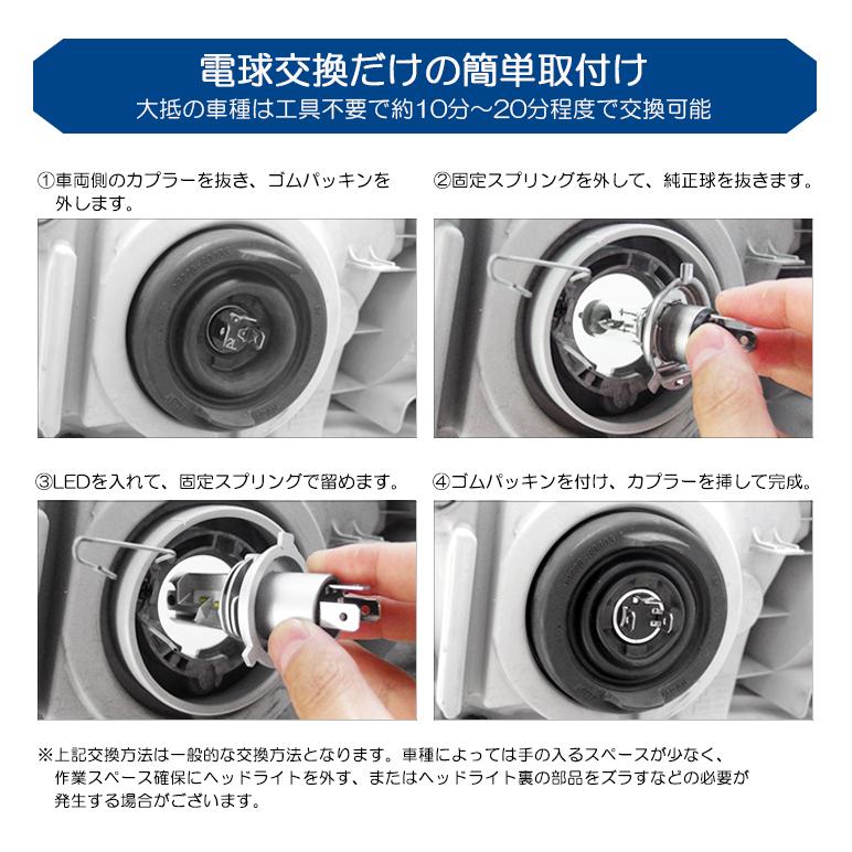 S402M/S412M タウンエース バン LED ヘッドライト H4 Hi/Low 切換 55W ZES 11000ルーメン リフレクター拡散照射 6500K/ホワイト :55W-ZE-H4 ...