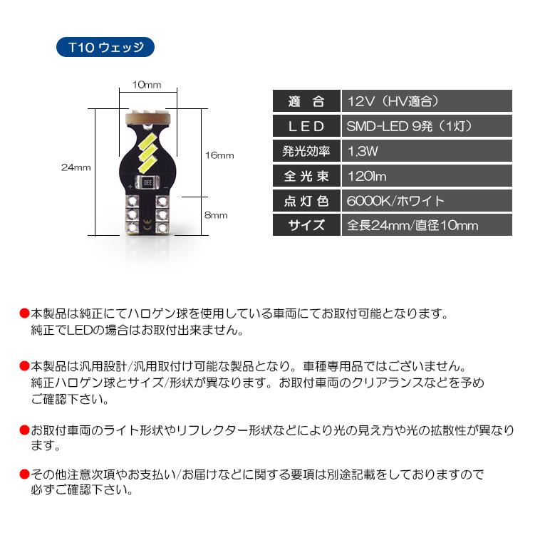 JF5/JF6 N-BOX カスタム含む LED ナンバー灯 T10/T16 1.3W 4014 SMD 120ルーメン 6000K/ホワイト 車検対応 1個入り : Leendome ...