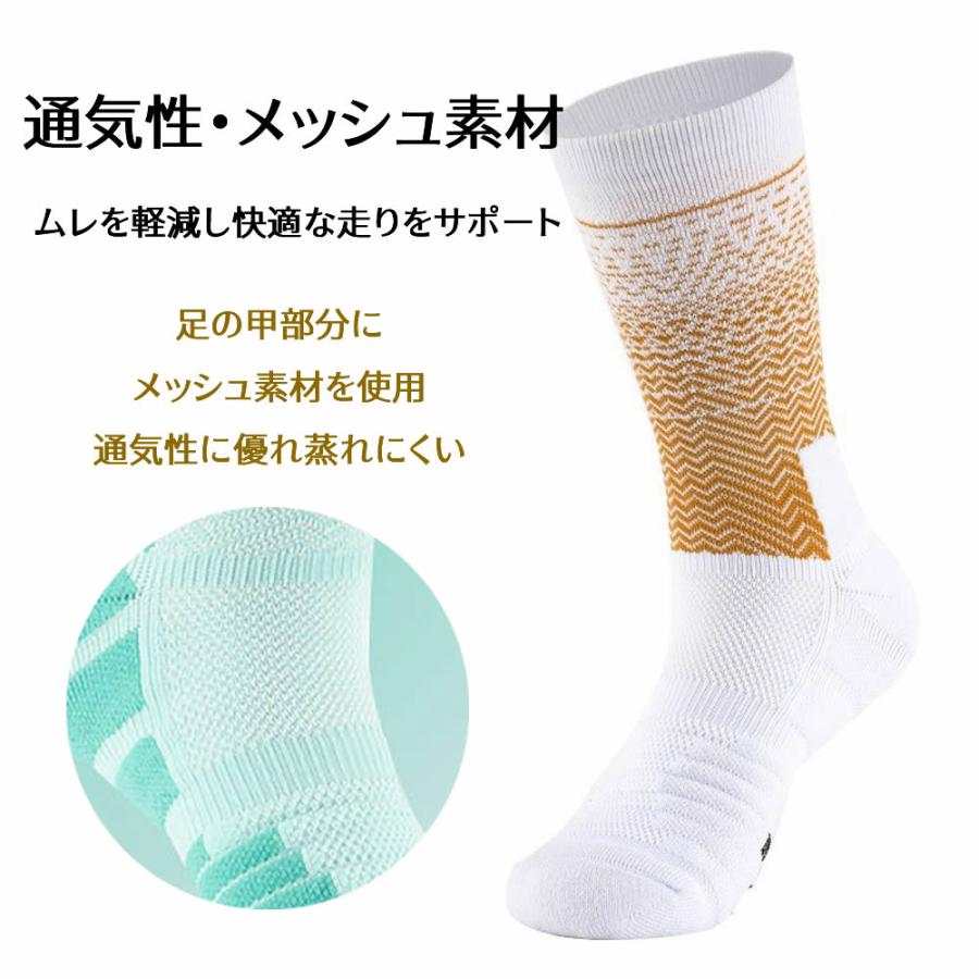 靴下 バスケ ソックス メンズ 2足組 スポーツソックス ジュニア 25-29cm メッシュ 蒸すれない 滑り止め 野球 登山用靴下 黒 白 ...