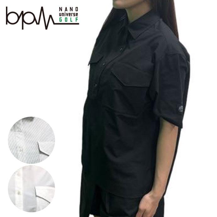 NANO universe ゴルフ レディース/女性用 ナノユニバース サッカーストライプ半袖シャツ 4160101 : ゴルフショップジョ ...