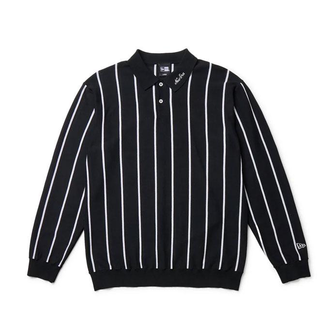 NEW ERA（ニューエラ） ゴルフ メンズ LS KNIT POLO SHIRT BLK 14669865 秋 冬 ゴルフウェア : ゴル ...