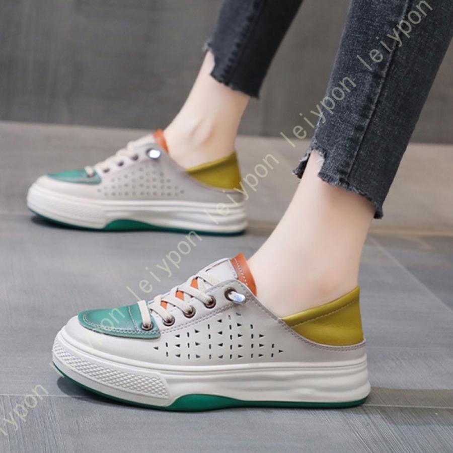 レディース 2way 厚底 スリッポン スニーカー かかと踏める 楽ちん 履き易い デッキシューズ カジュアルシューズ 美脚 シンプル 通勤 通学 ウォーキング : leiypon - 通販 ...