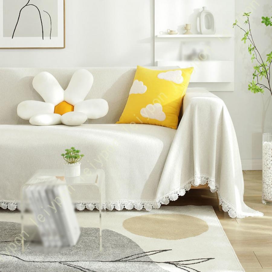 マルチカバー おしゃれ 長方形 180 x 230 cm ベッド ソファー コットン こたつ リビング 寝室 無地 テーブルクロス ソファーカバー かけるだけ ベッドカバー : leiypon ...