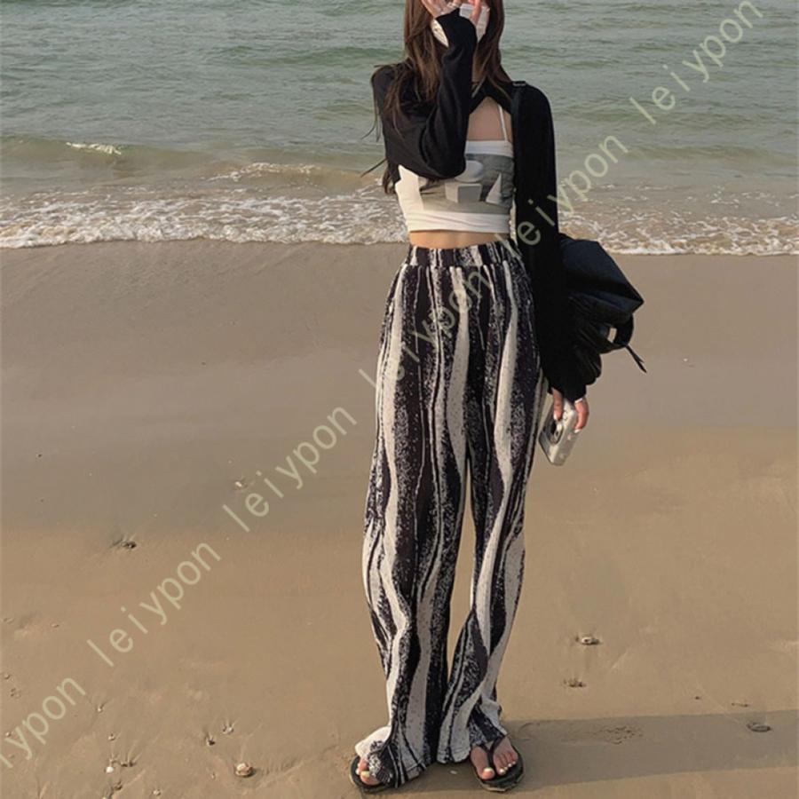 ワイドパンツ パンツ レディース ハイウエスト 美脚 着痩せ 花柄 薄手 大きいサイズ リラックス ロング ロング丈 : leiypon - 通販 - Yahoo!ショッピング