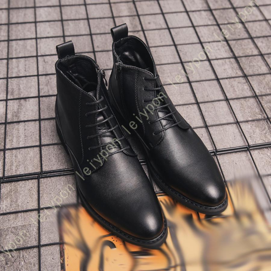 ブーツ メンズ ショートブーツ サイドジッパー レザー 本革 革靴 ビジネスブーツ 無地 カジュアルブーツ ワークブーツ メンズライク 滑り止め 耐久性 快適 :57O-k9U-JJ3RNE ...