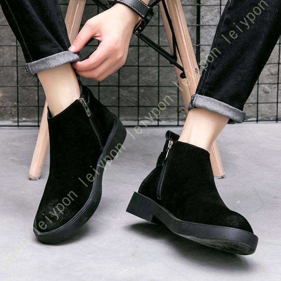 カジュアルシューズ メンズ ハイトップシューズ ショートブーツ メンズブーツ ワークシューズ 無地 フォーマルシューズ ドレスシューズ サイドジッパー :57O-k9U-JJ3RQE ...