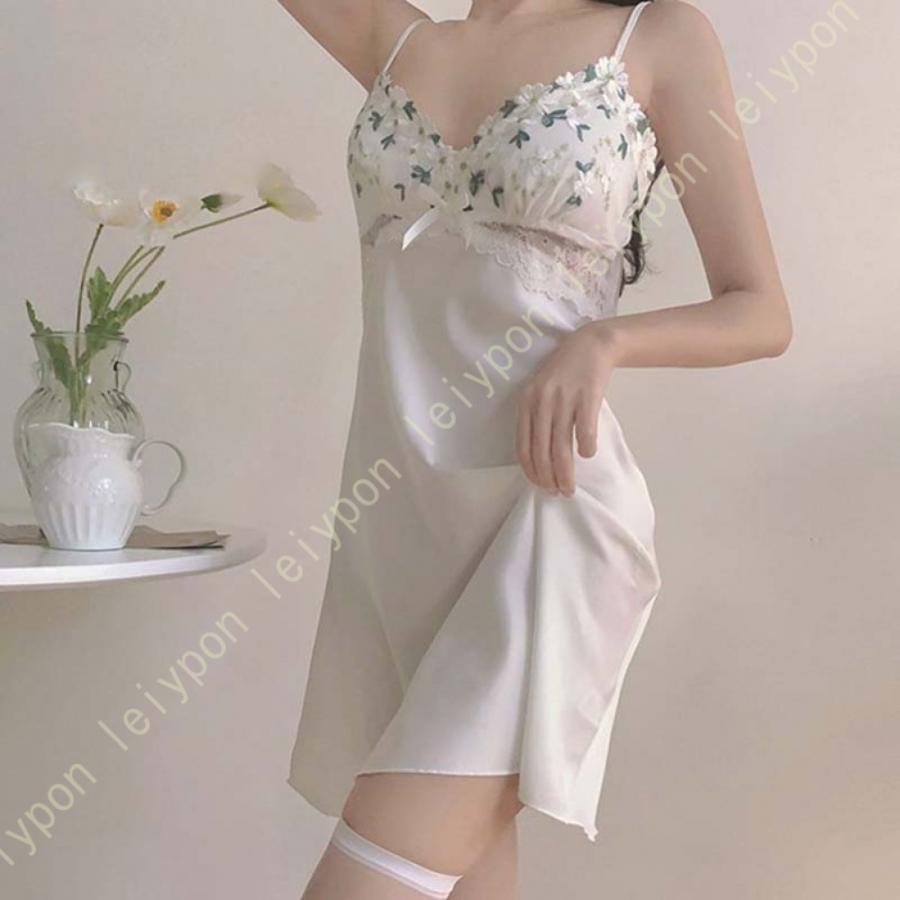 姫系 ネグリジェ キャミソール ワンピース 長袖 ロング カーディガン 2点セット フリル レース パジャマ ロング 寝巻き 部屋着 スリップ 大きいサイズスカート : 5ft-7l3 ...