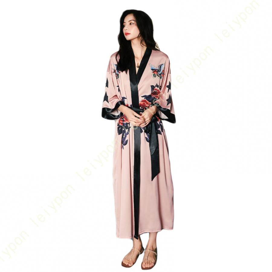 パジャマ ペアルック ナイトガウン 薄手 夏 シルクような肌触り ペアパジャマ バスローブ レディース メンズ おしゃれ 上品 花柄 部屋着 ルームウェア : 5ft-7l3-tz2 ...