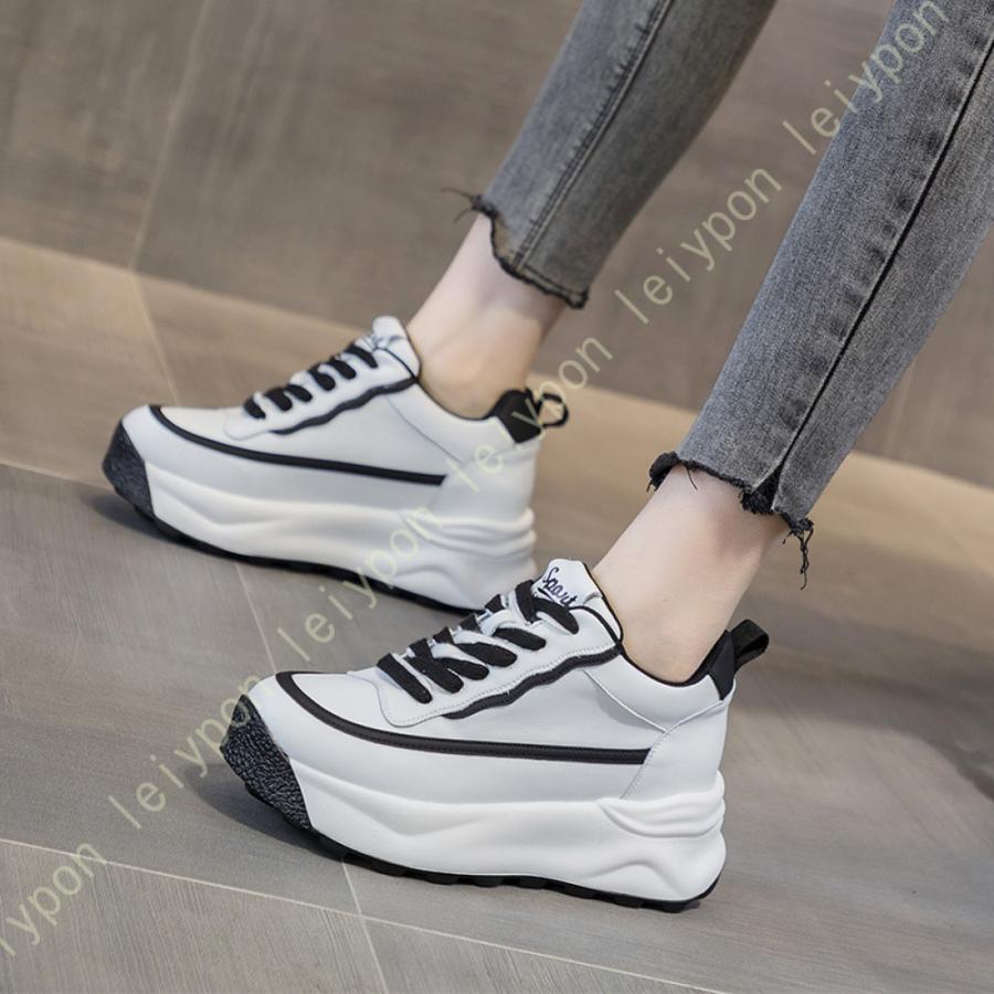 厚底スニーカー ダッドスニーカー レディース 厚底 スニーカー インヒール レースアップ オシャレ 美脚 歩きやすい 8cm身長アップ 背が高くなる 疲れない : leiypon - 通販 ...