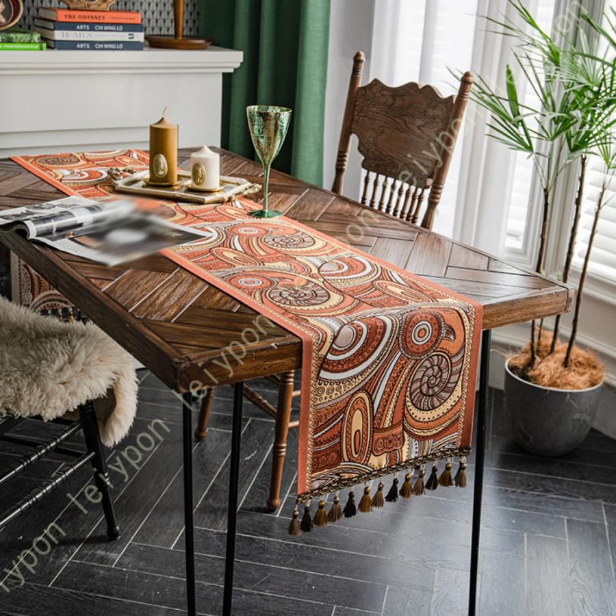 ダマスクローズ 撥水テーブルランナー 35×180cm オフホワイト ローズ グリーン ライトブラウン テーブルセンター はっ水 ダマスク柄 薔薇 テーブルクロス :9xa-bh8 ...