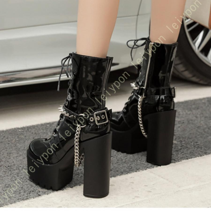 レースアップブーツ ブーツ ショートブーツ レディース 編み上げブーツ 編み上げ あつぞこくつショート レースアップ 幅広 甲高 ハイヒール ワイズ 3E 靴 黒 : leiypon - 通販 ...