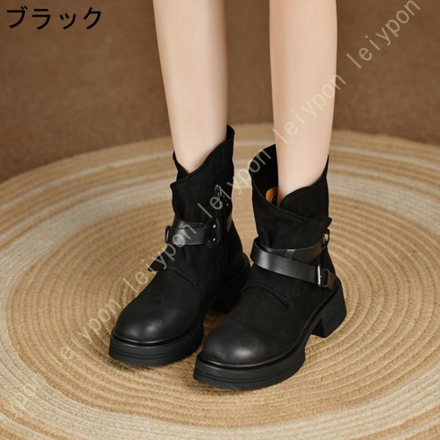 ショートブーツ エンジニアブーツ レディース エンジニアブーツ ローヒール ヒール 4.5cm レディース 靴 ミドル丈ブーツ 疲れない 歩きやすい ブロックヒール : ane-ryk ...