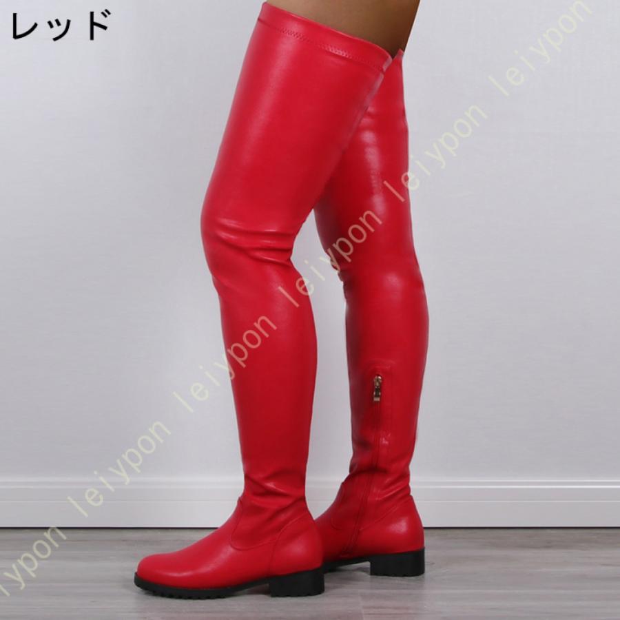 ニーハイブーツ ロングブーツ ニーハイ ブーツ ローヒール レディース 3cmヒール ブラック ストレッチブーツ 靴 美脚 レザー調 ゆったり 疲れにくい 可愛い 秋 :ane-ryk ...