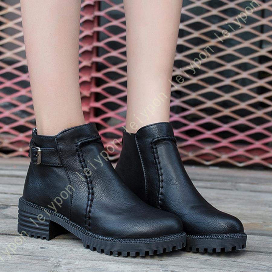 ブーツ レディース エンジニアブーツ ショートブーツ 春ブーツ 春 黒 ゆったり ショート 厚底靴 疲れない 歩きやすい ミドルブーツ ワイズ 3E 幅広 : leiypon - 通販 ...