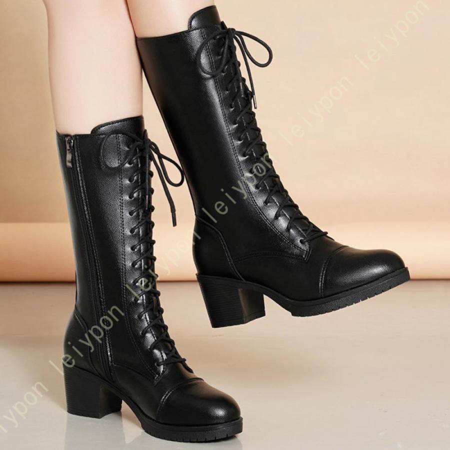 レースアップブーツ レディース 編み上げブーツ 疲れない 袴用 ショートブーツ 編み上げ シンプル ミドルブーツ 厚底 ハイヒール 靴 黒 レースアップシューズ :ane-ryk-XZ3590 ...
