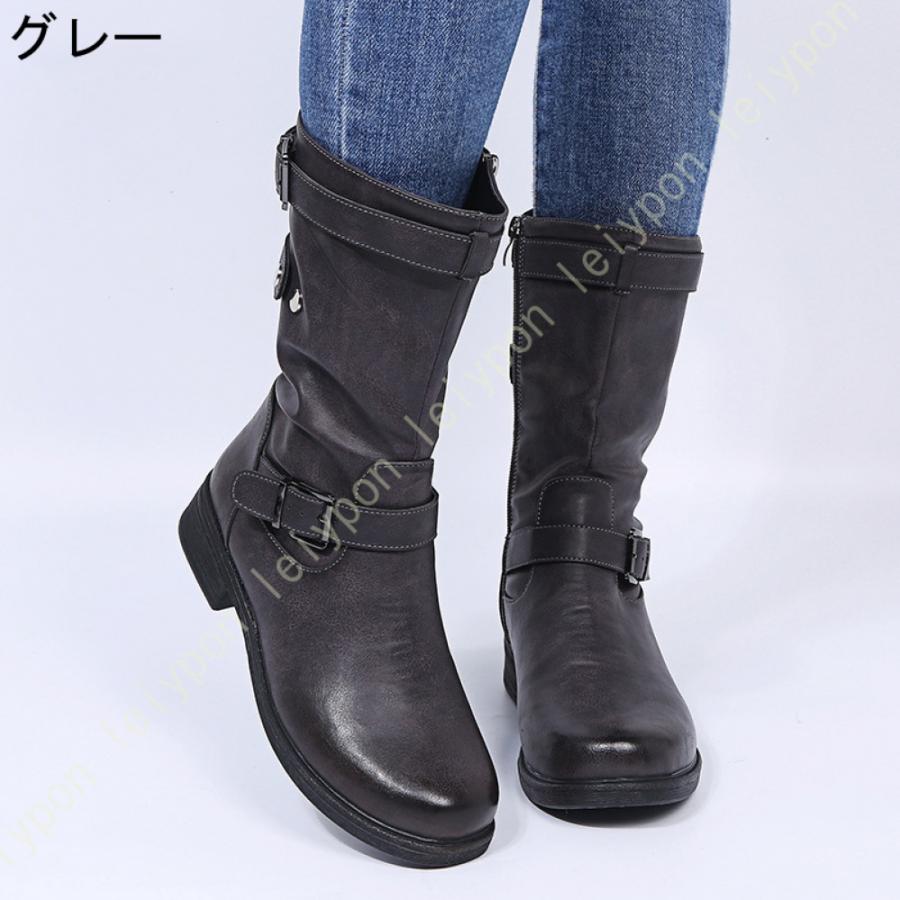 ショートブーツ エンジニアブーツ レディース エンジニアブーツ ローヒール ヒール3cm レディース 靴 ミドル丈ブーツ 疲れない 歩きやすい ラウンドトゥ : ane-ryk-xz3741 ...