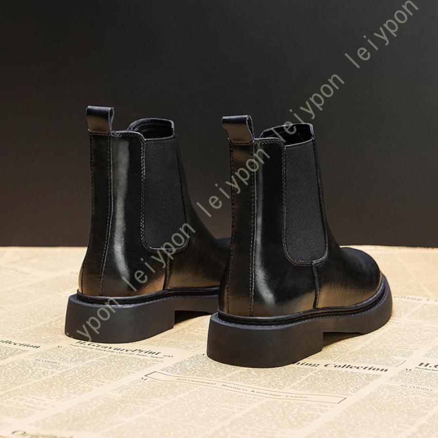 ショートブーツ レディース 厚底 滑らない 歩きやすい サイドゴア ローヒール 本革調 チェルシーブーツ ストレッチブーツ ラウンドトゥ 痛くない 大きいサイズ : ane-ryk ...